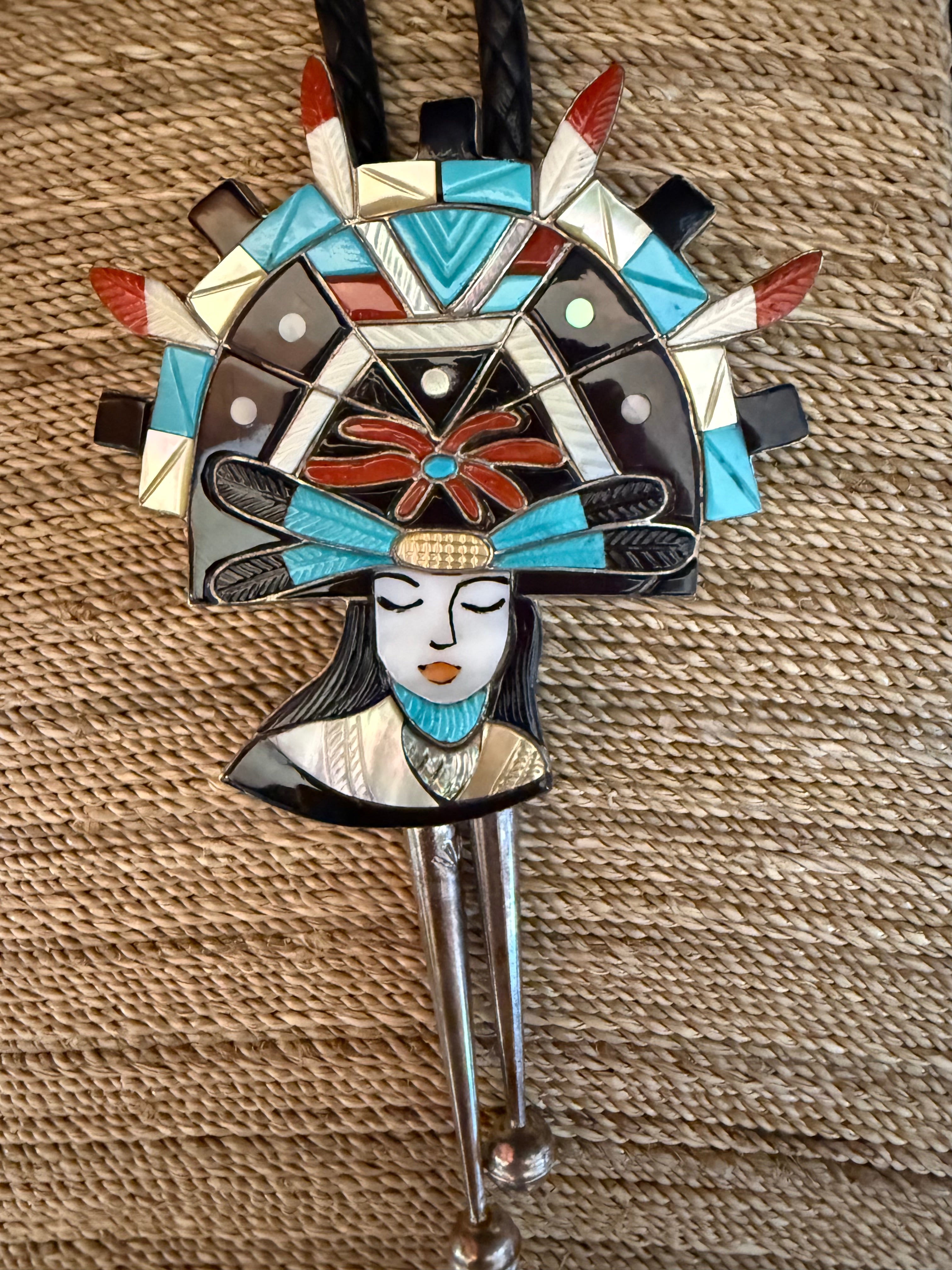 Virgil and Shirley Benn Butterfly Maiden Bolo , Zuni like new – Jewelry ...
